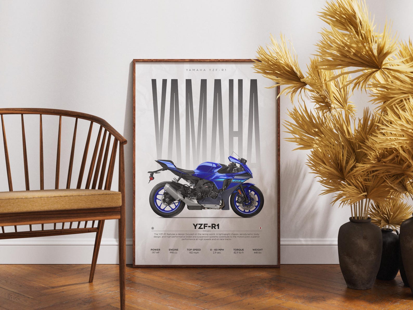 Yamaha YZF-R1 Poster | Yamaha Print | Hyper Motorcycle Poster | Super ...