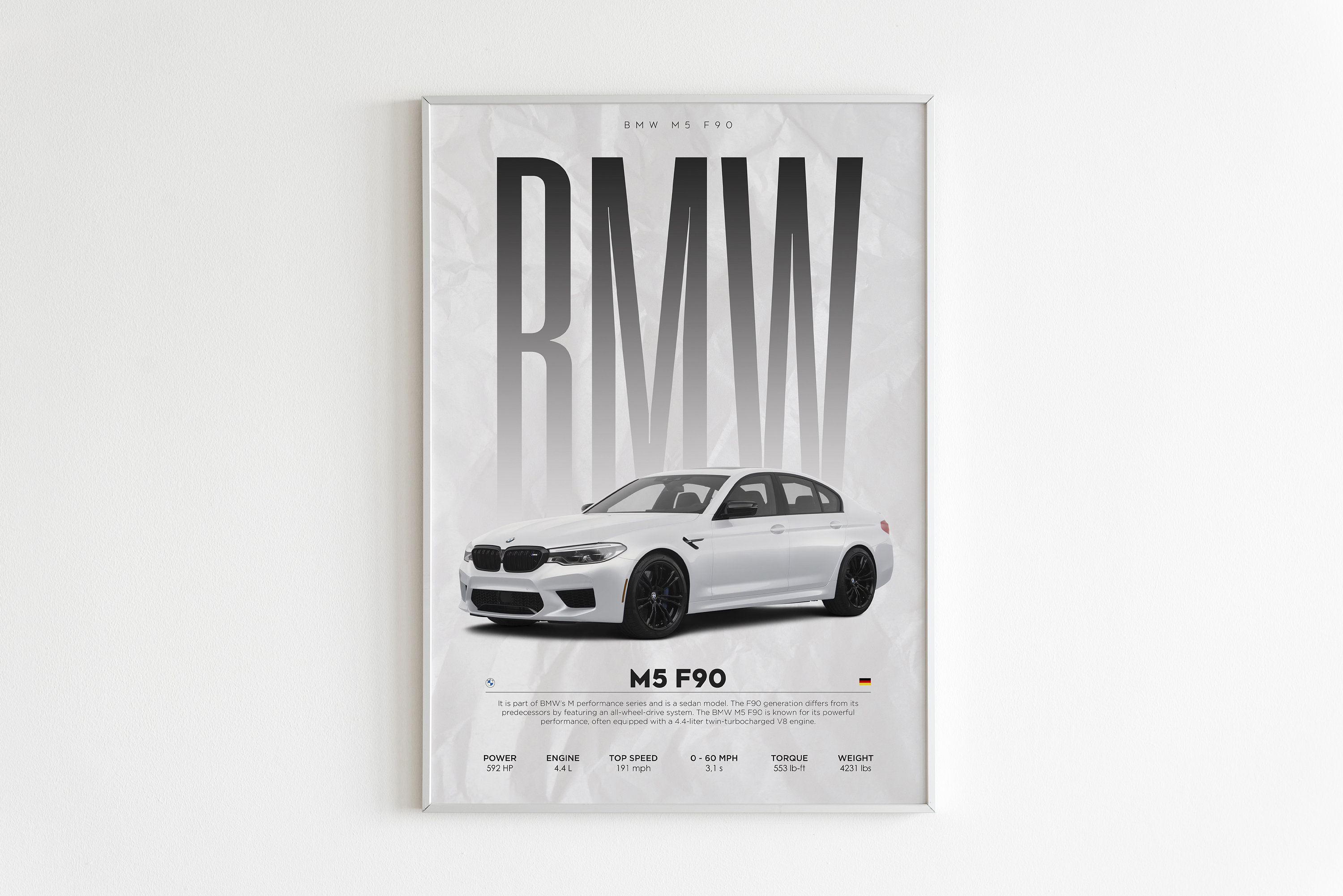 BMW M5 F90 Poster Digital Download Hyper Car Poster Super Car Print Art ...