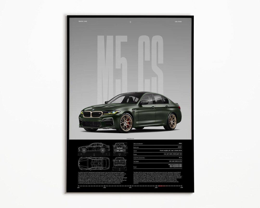 BMW M5 CS Print | M5 F90 | Car Print | Hyper Car Poster | Super Car ...