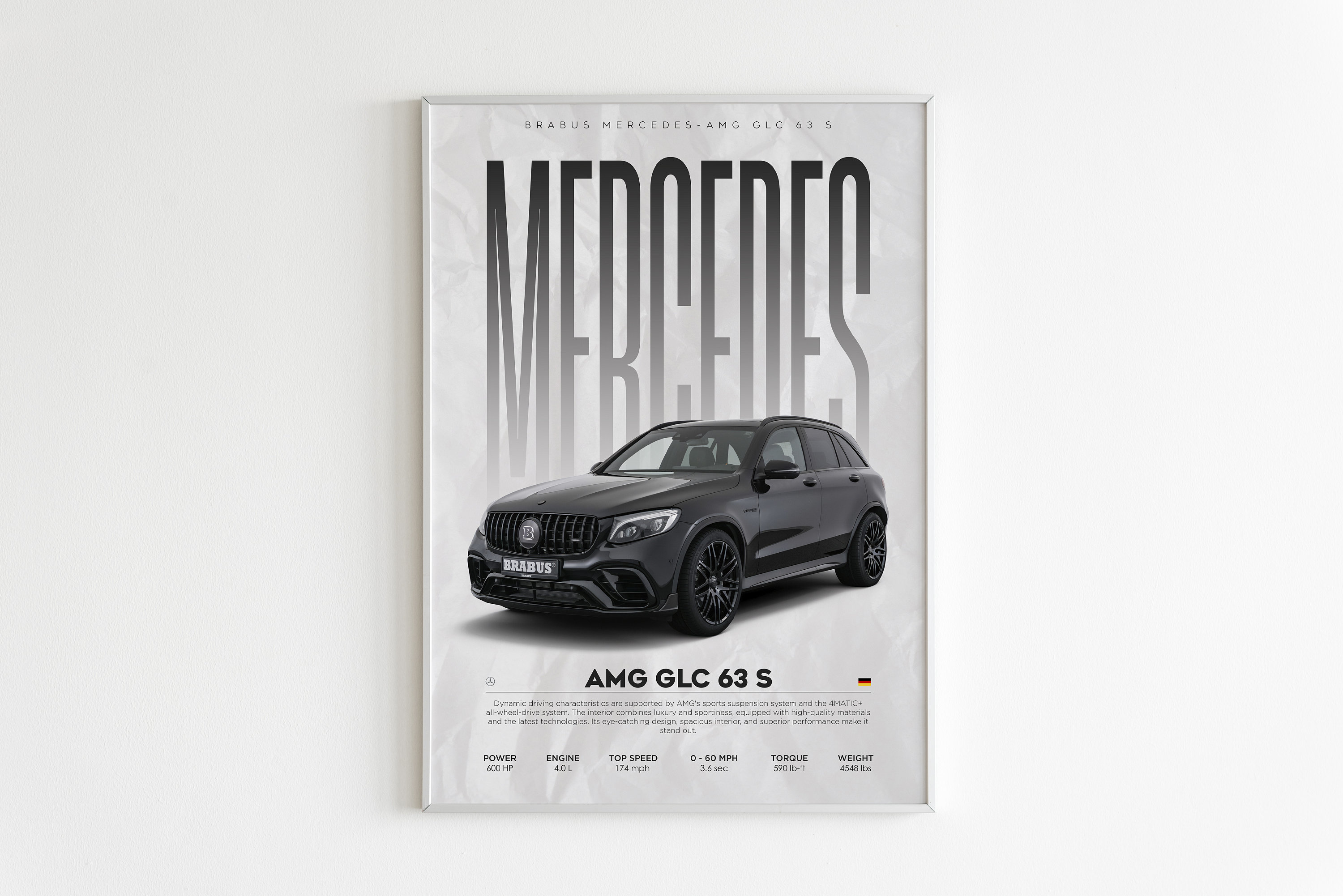 Brabus Mercedes-amg GLC 63 S Poster Digital Download Hyper Car Poster ...