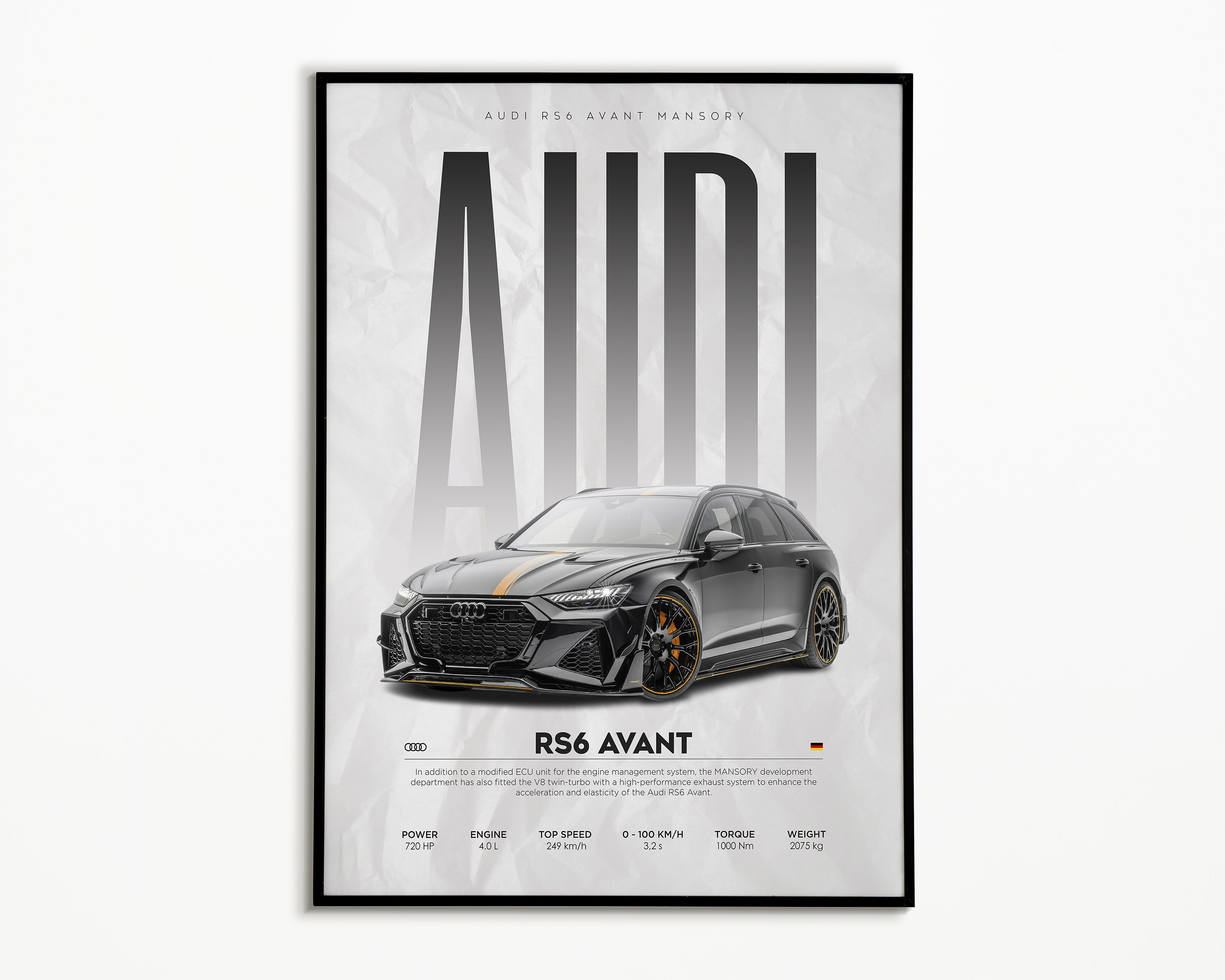 Cartel de Audi RS6 Avant Mansory / Descarga digital / Cartel de Hyper ...