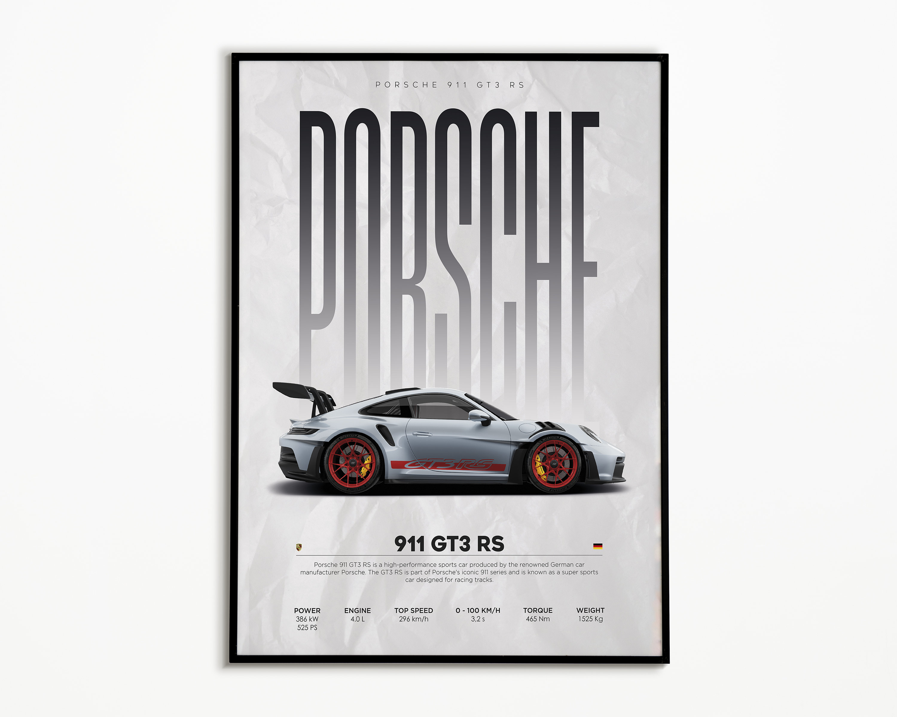 Póster Porsche 911 GT3 RS / Descarga digital / Póster de - Etsy México
