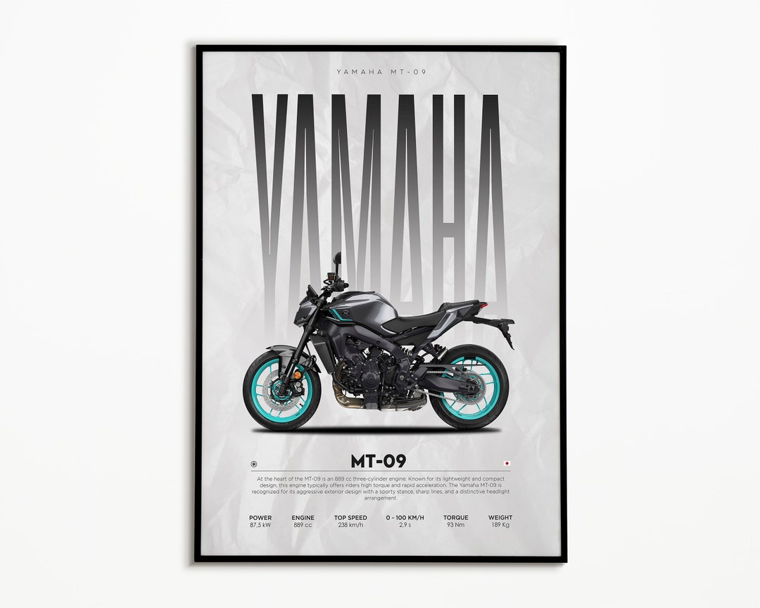 Yamaha MT-09 Poster | Digital Download | Hyper Motorcycle Poster ...