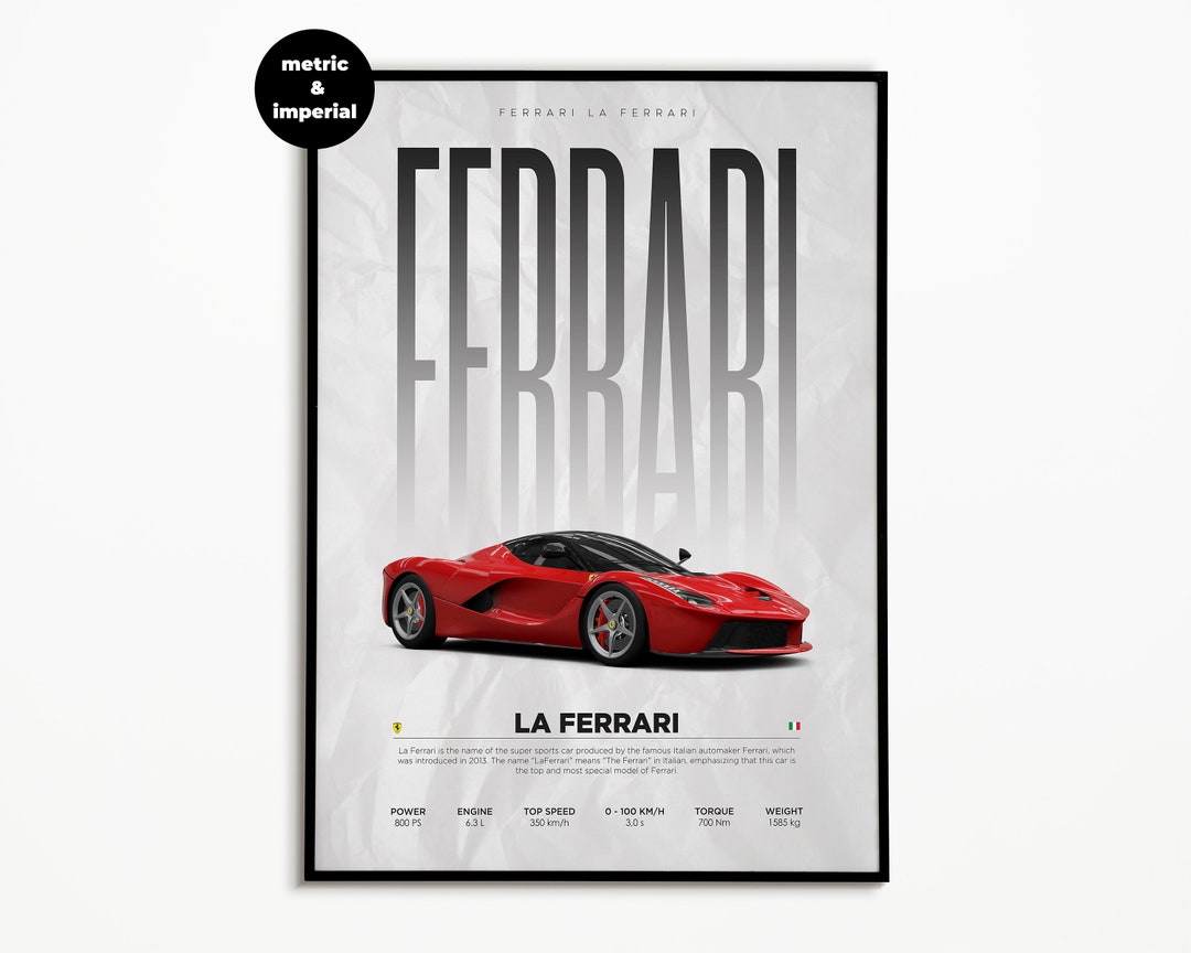 La Ferrari Poster | Ferrari Poster | Digital Download | Hyper Car ...