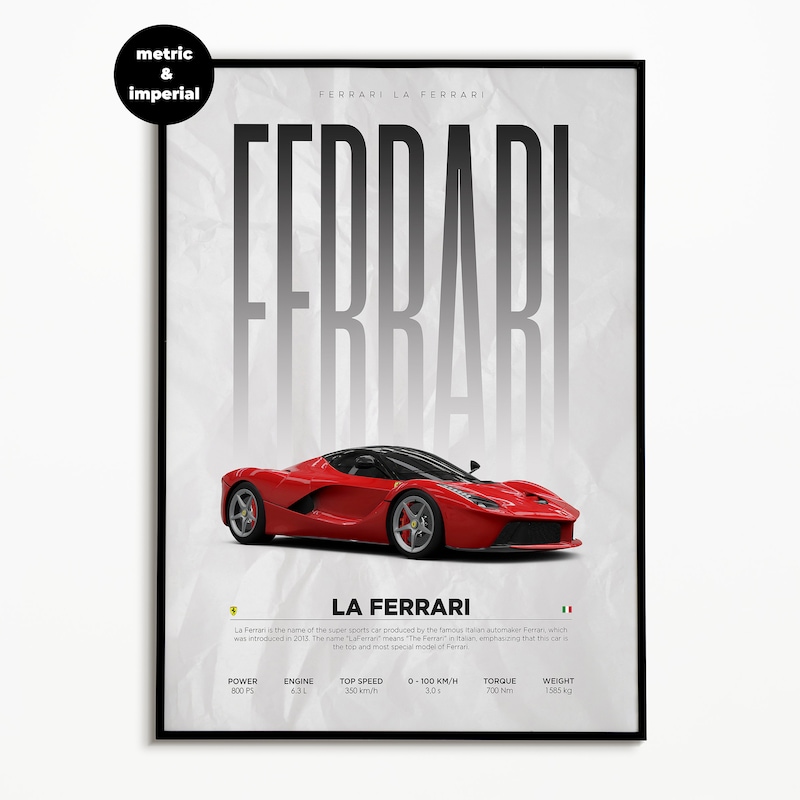 Ferrari Poster - Etsy