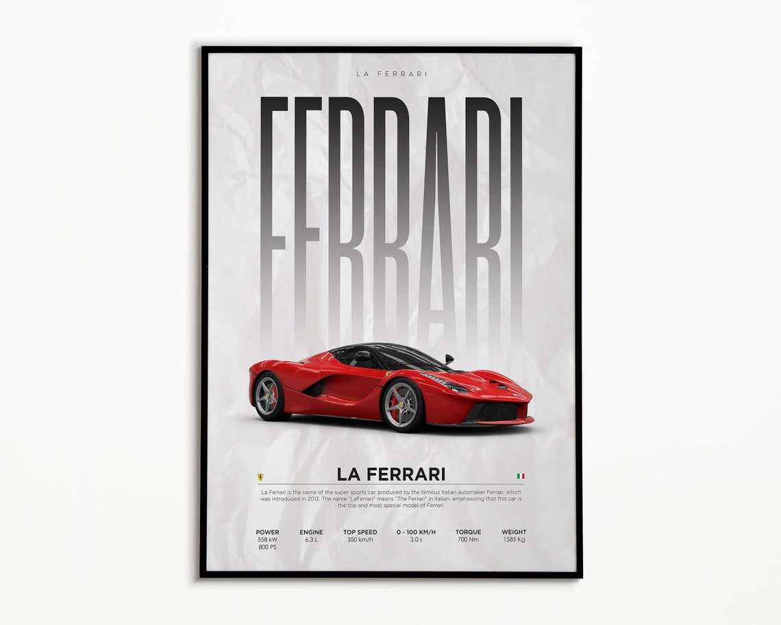 La Ferrari Poster Ferrari Poster Digital Download Hyper - Etsy
