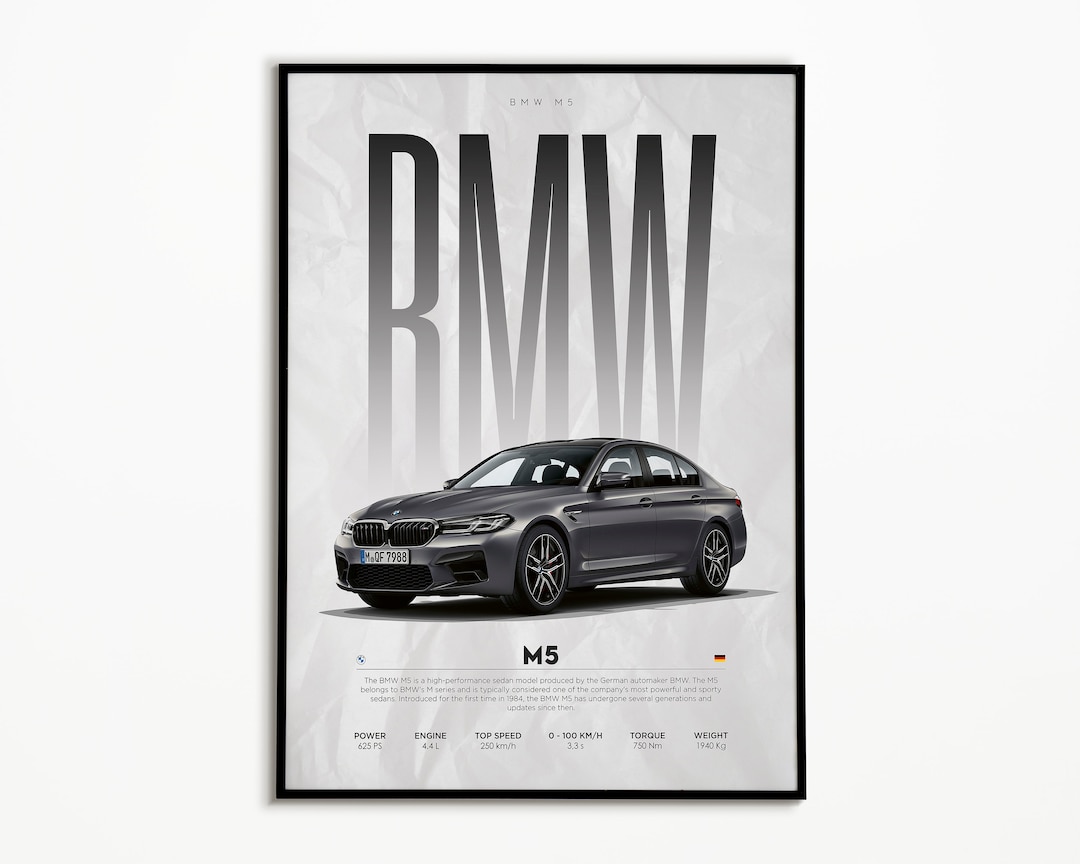 BMW M5 Poster BMW Digital Download Hyper Car Poster Super Car Print Art ...