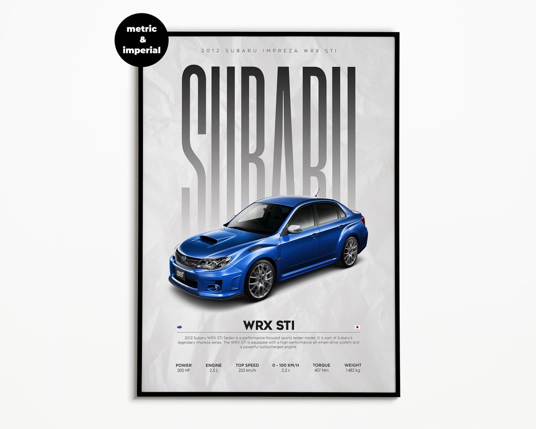 Subaru Impreza WRX STI Poster Digital Download Hyper Car Poster Super ...