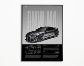 BMW M4 Competition Poster - Etsy