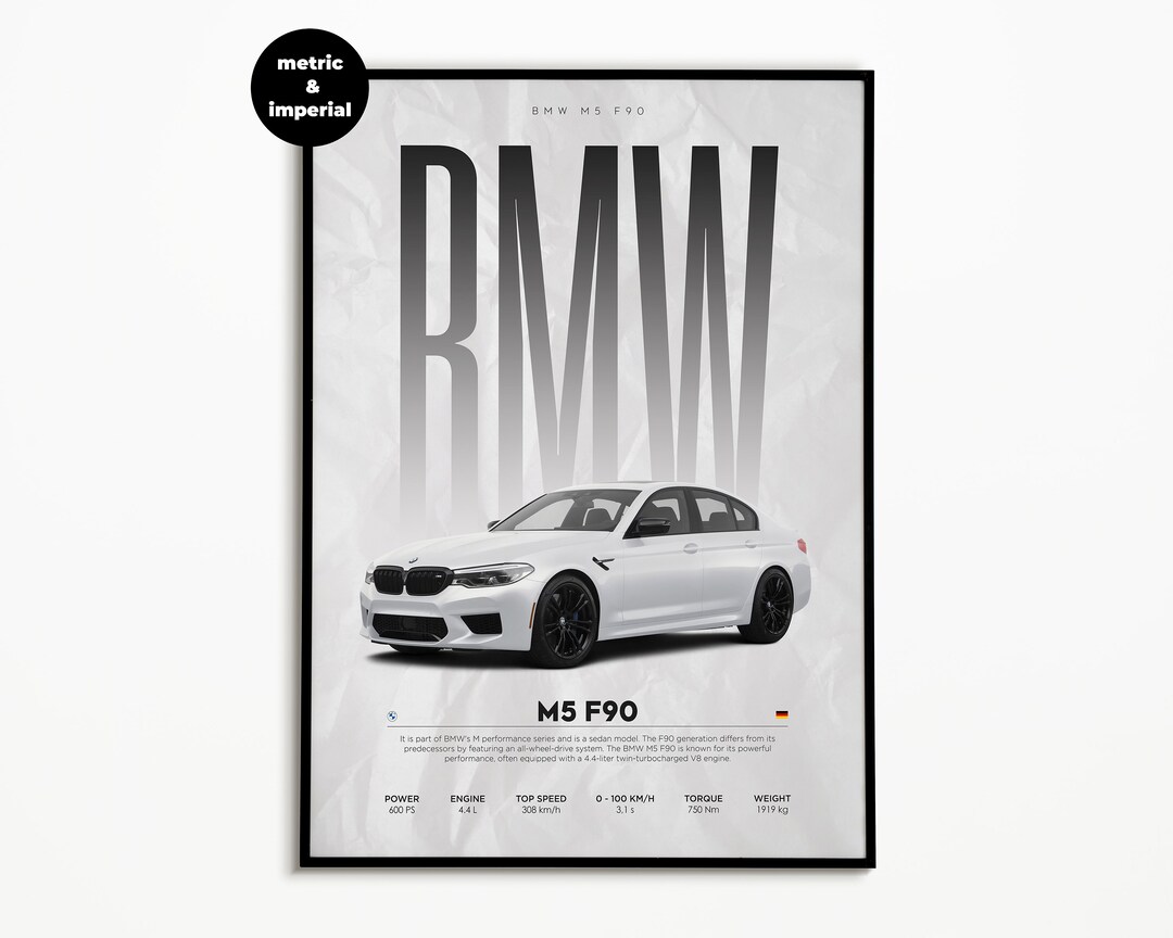 BMW M5 F90 Poster Digital Download Hyper Car Poster Super Car Print Art Print Poster Home Decor ...