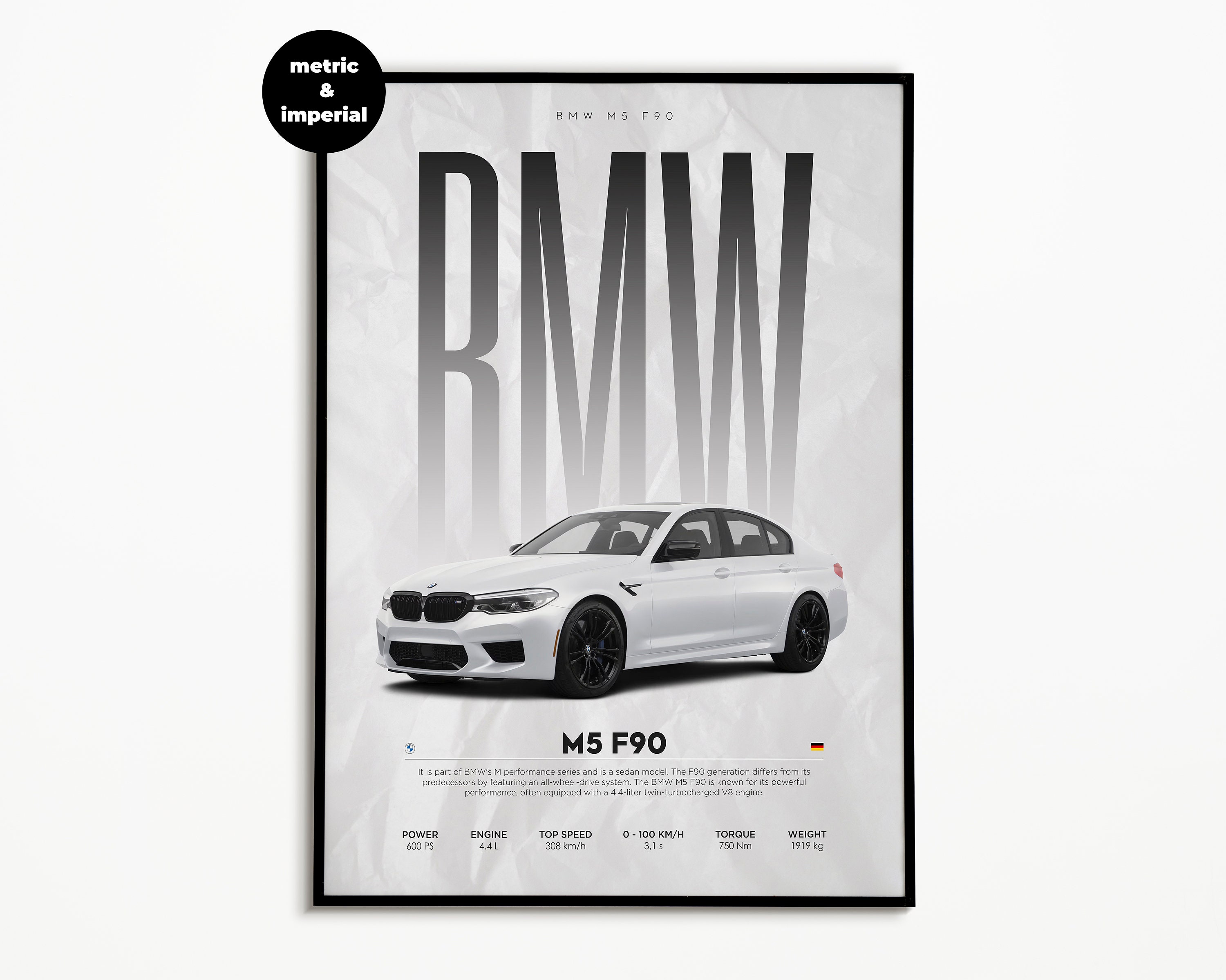 BMW M5 F90 Poster Digital Download Hyper Car Poster Super Car Print Art ...