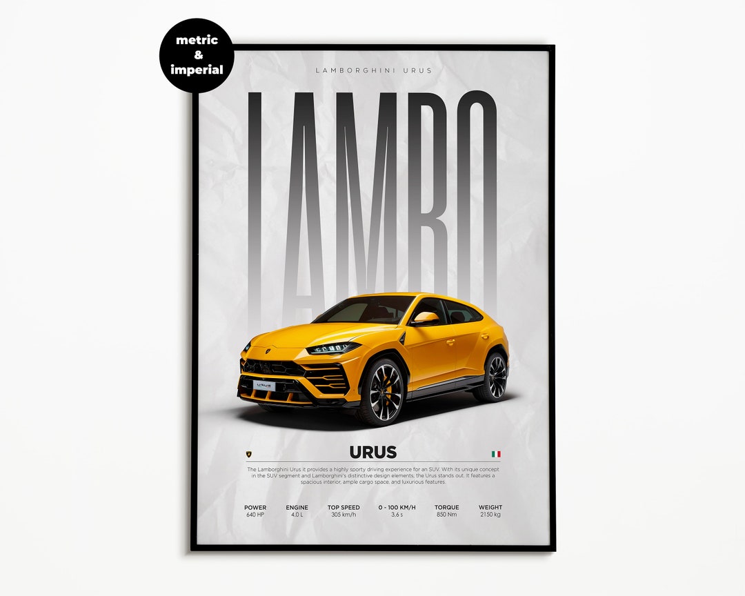 Lamborghini Urus Poster Digital Download Hyper Car Poster Super Car ...