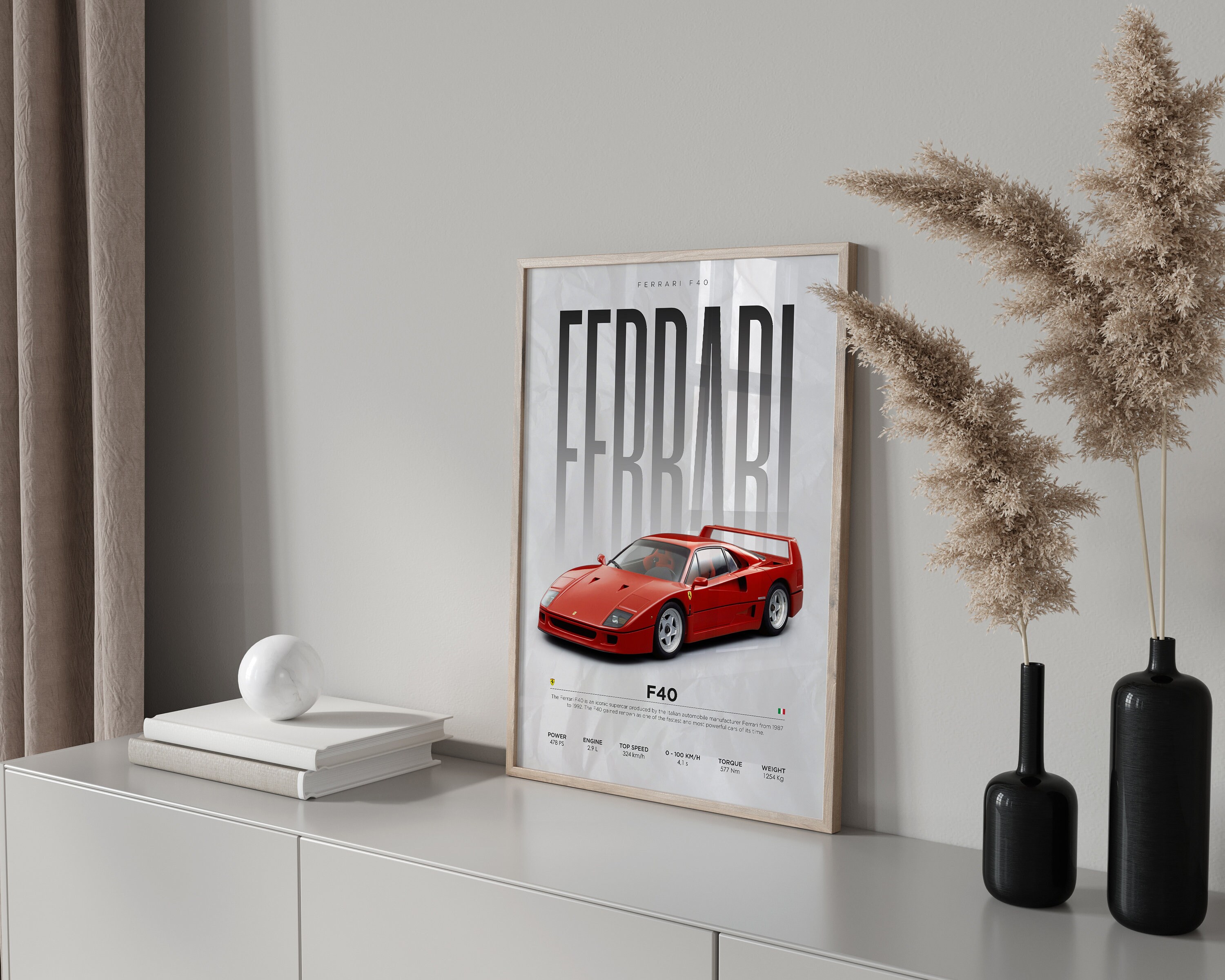 Ferrari F40 Poster Ferrari Poster Digital Download Hyper - Etsy