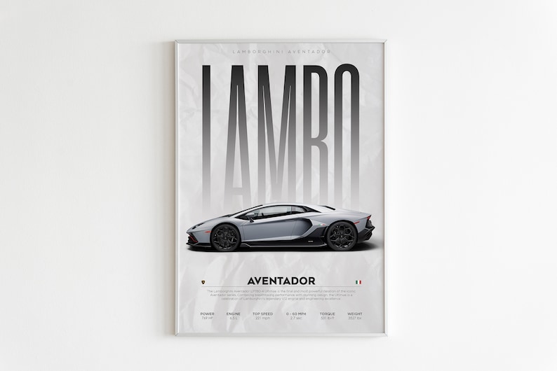 Lamborghini Aventador Poster Digital Download Hyper Car Poster Super ...