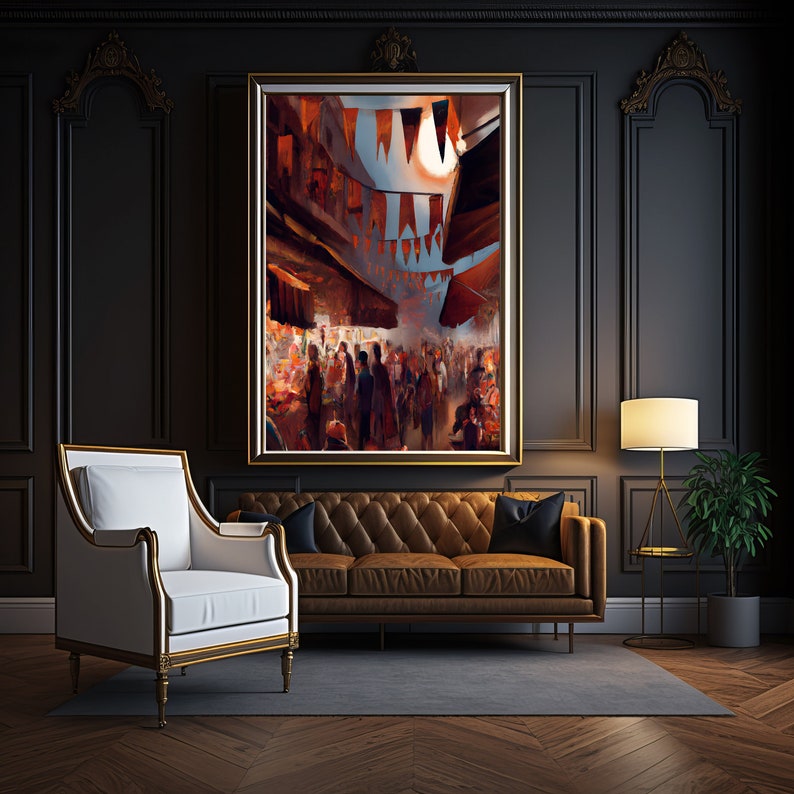 Mercado Art Print Digital Download Oil Painting Wall Art - Etsy