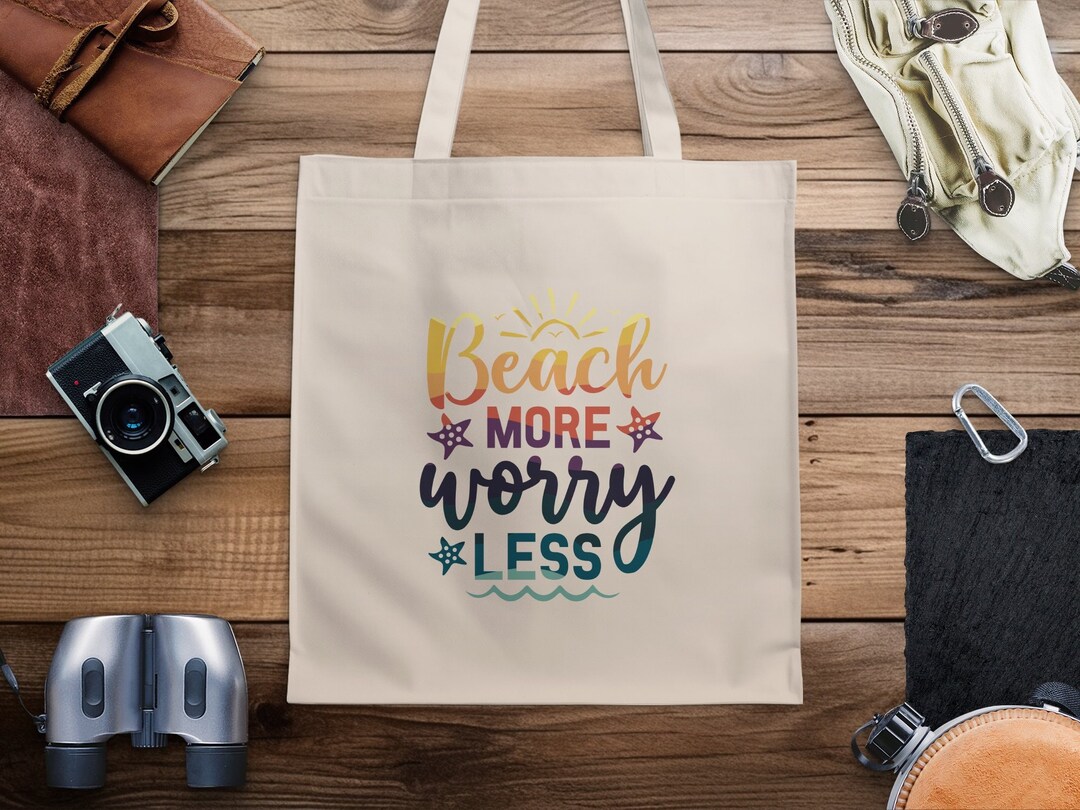 Colorful Tote Bag Saying SVG Print, Beach Quote Png Shirt Design, Beach ...