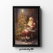 Santa Reader Oil Printable, Xmas Eve Oil Painting Print, Vintage ...