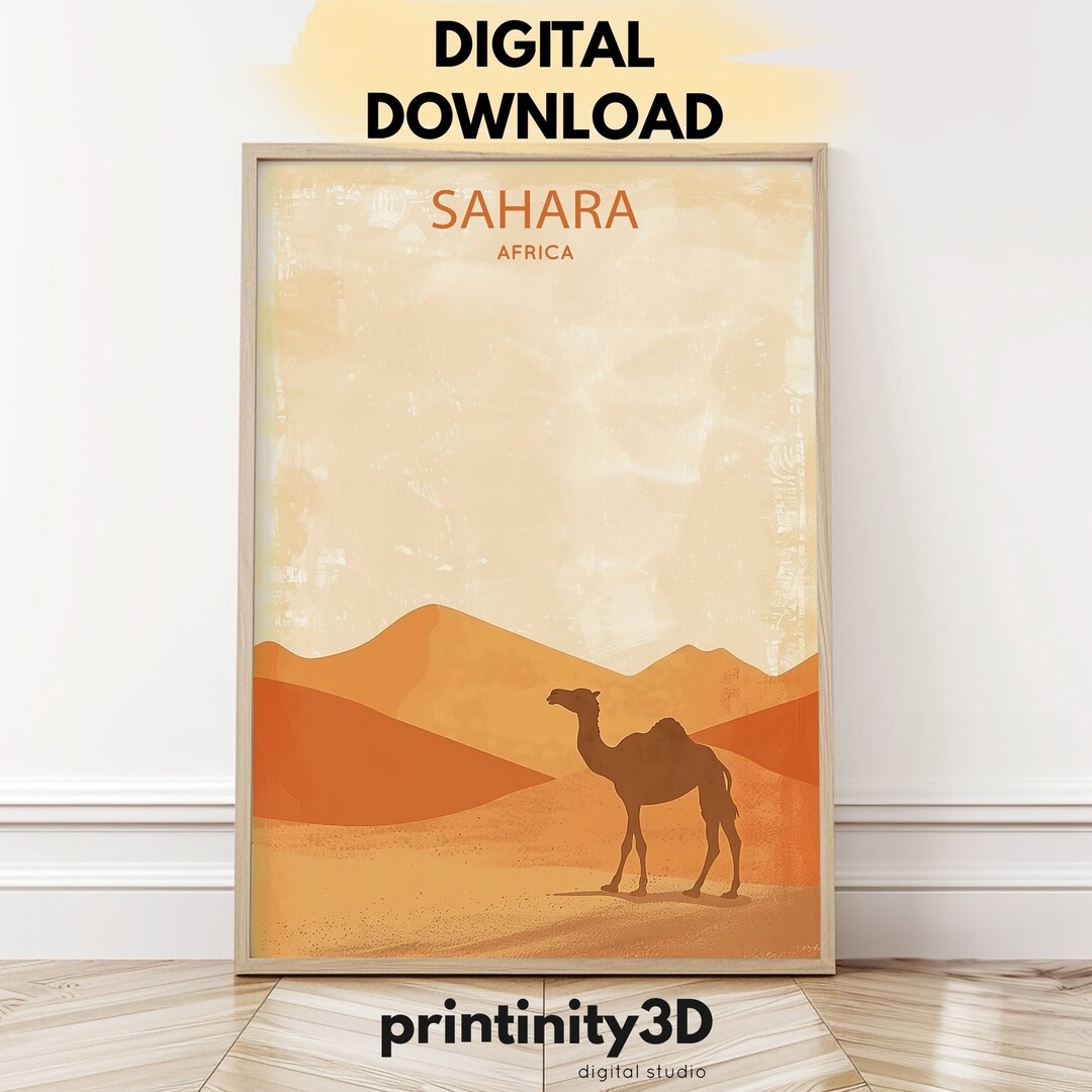 Sahara Desert Printable Wall Art, Wall Decor Print of Dunes Landscape ...