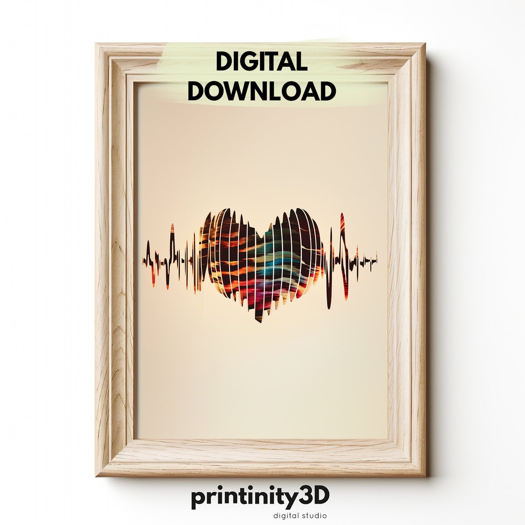 Valentines Day Music Print, Sound Wave Heart Printable Decoration ...