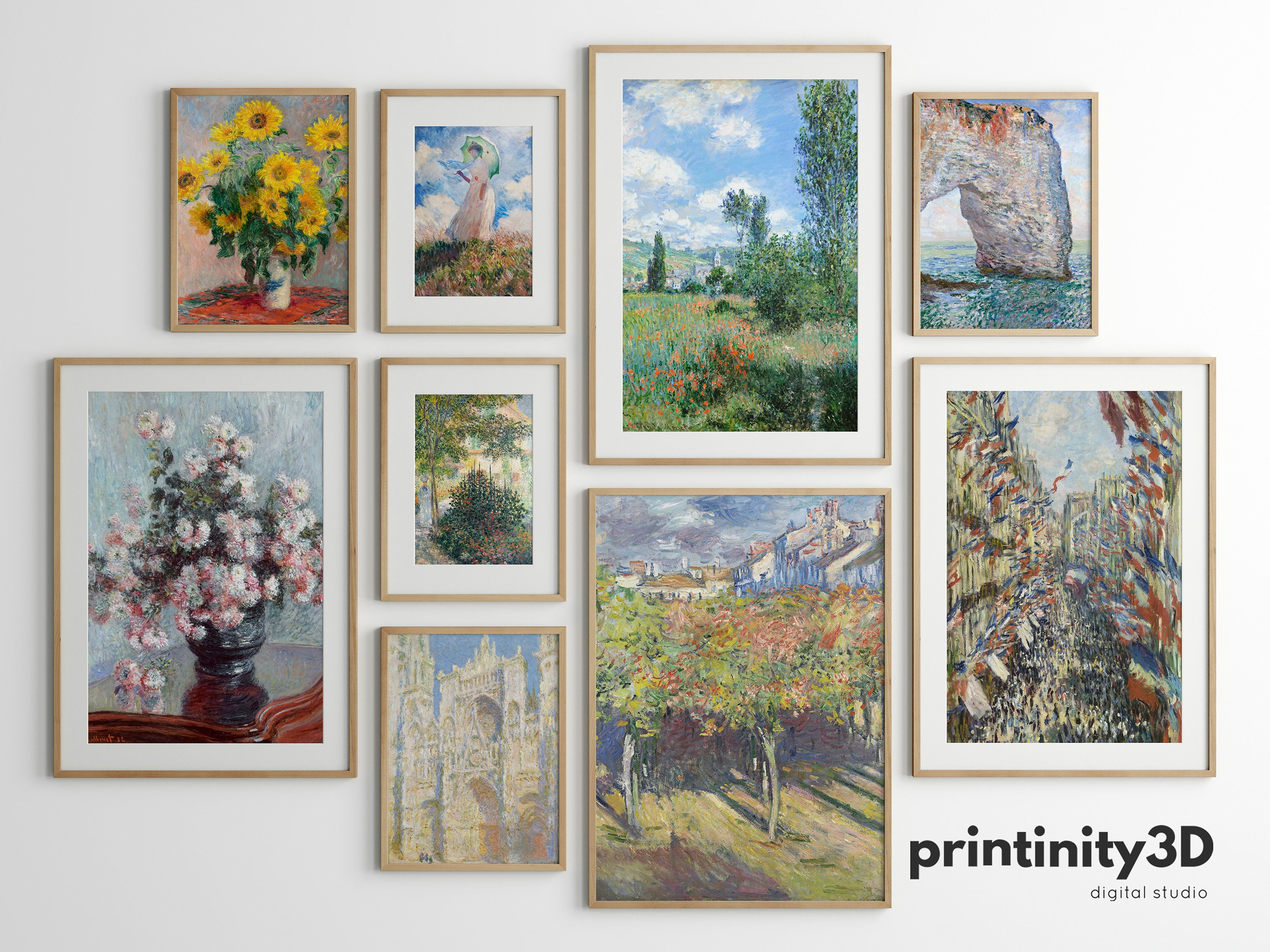 Claude Monet 9 Art Prints Selection, Eclectic Gallery Set of 9 ...