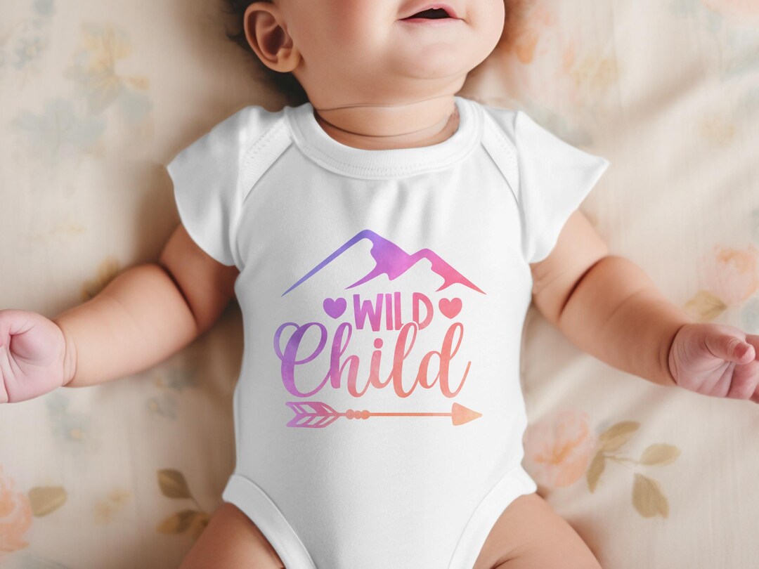Funny Baby Printable PNG Quote, Wild Child SVG Print for Baby Clothes ...