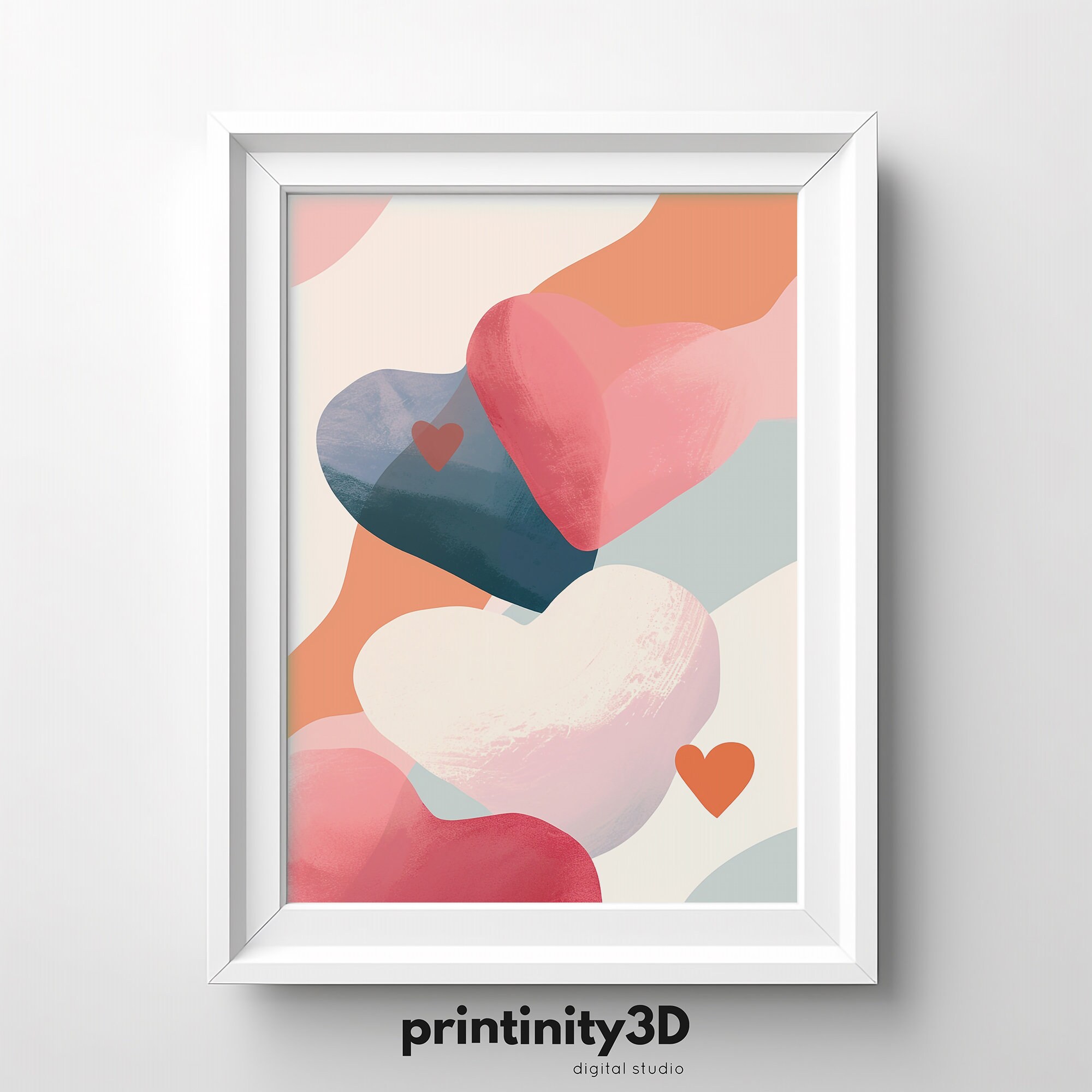 Valentine's Day Wall Art, Colorful Love Print, Modern Romantic Home ...