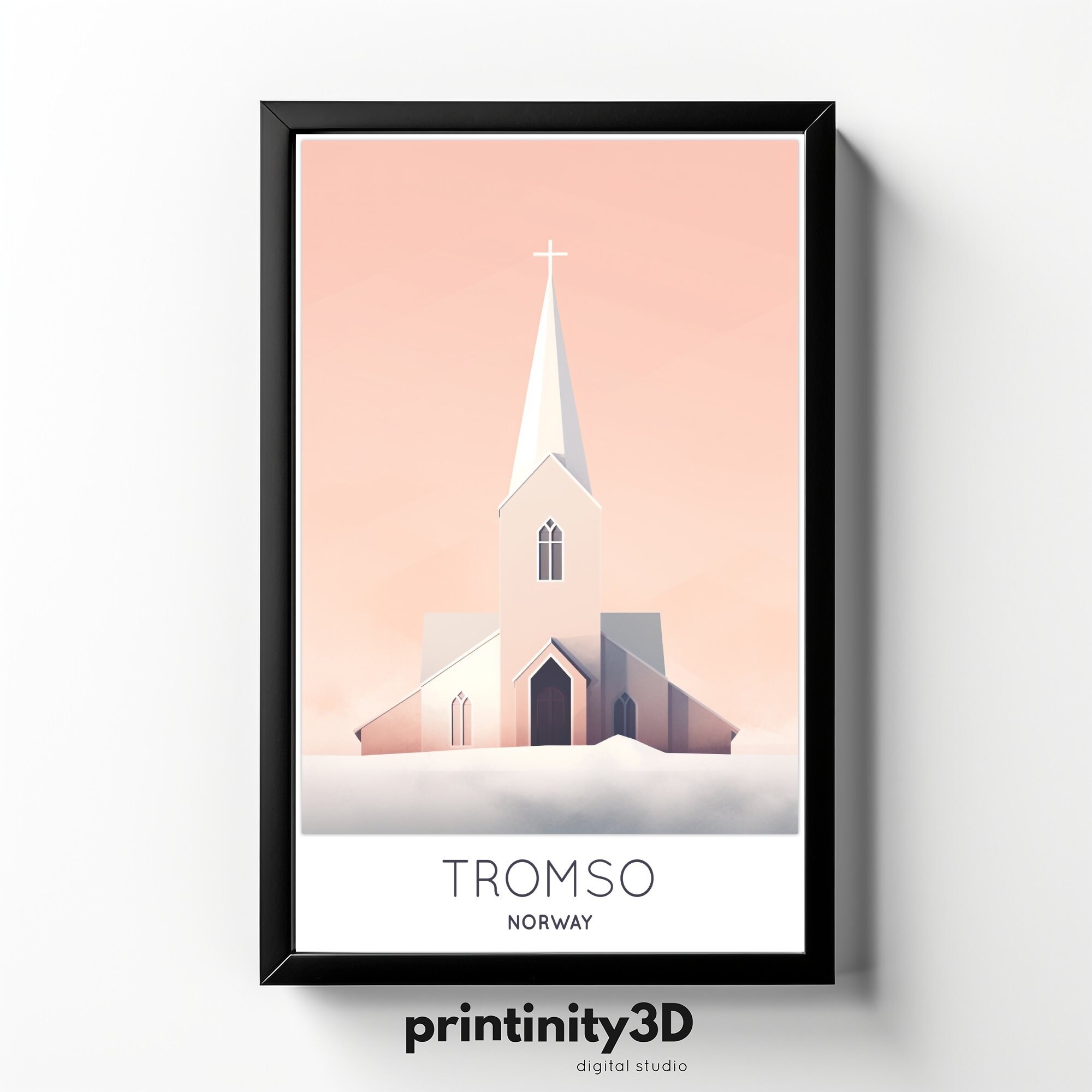 Tromso Norway Printable Poster, Scandinavian Trip Minimal Decor, Modern ...