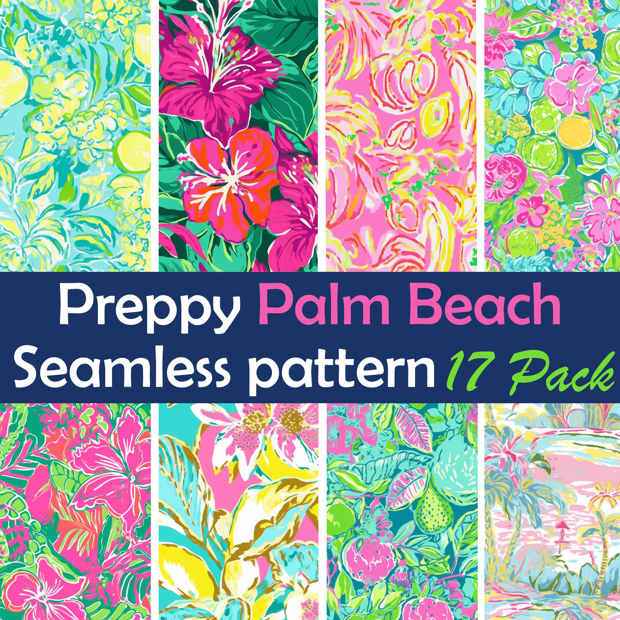 Preppy Palm Beach DIY Seamless 17 Pattern Pack - Etsy
