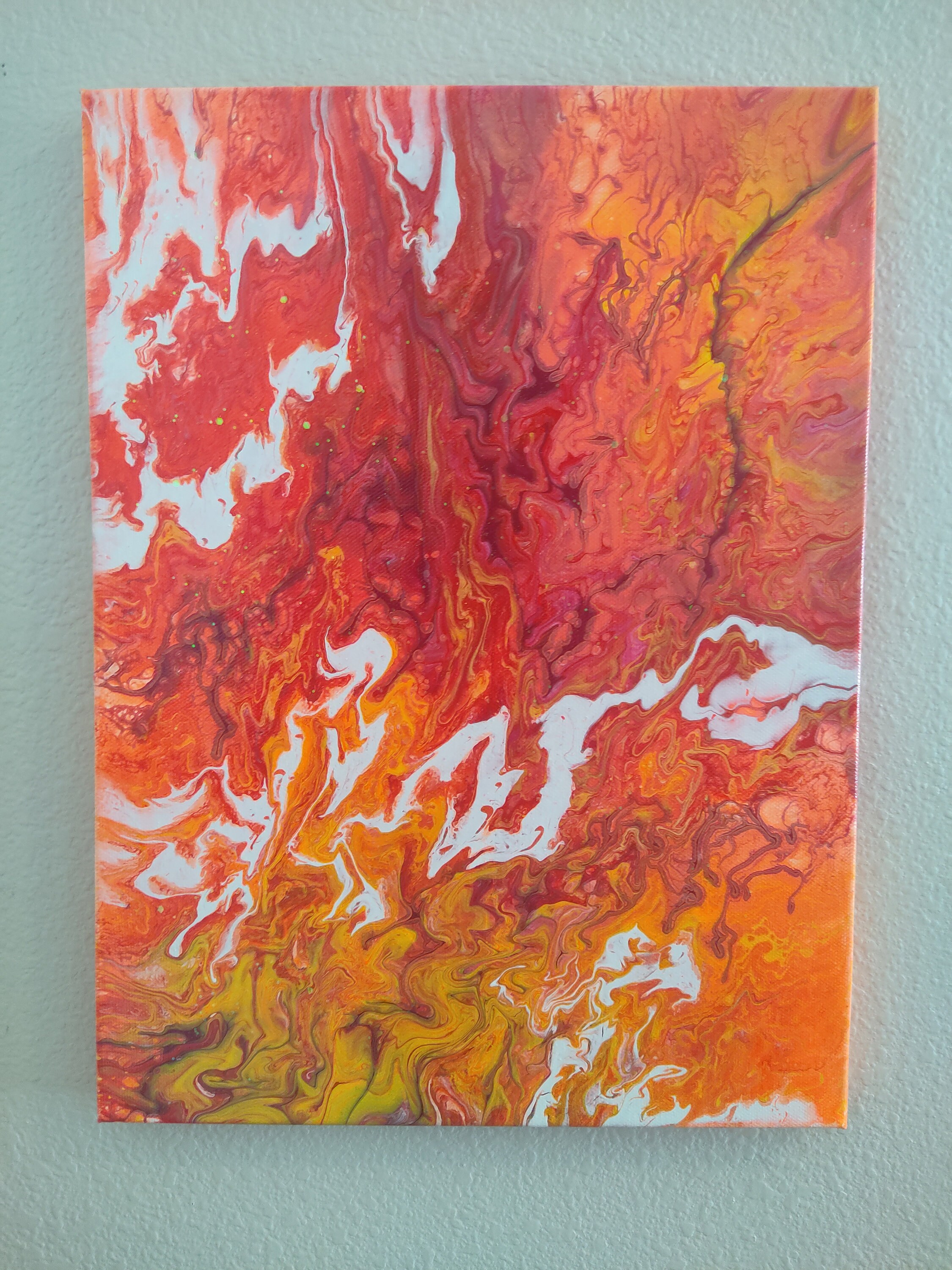 12 X 16 Inch Original Firey Red Wall Hanging - Etsy