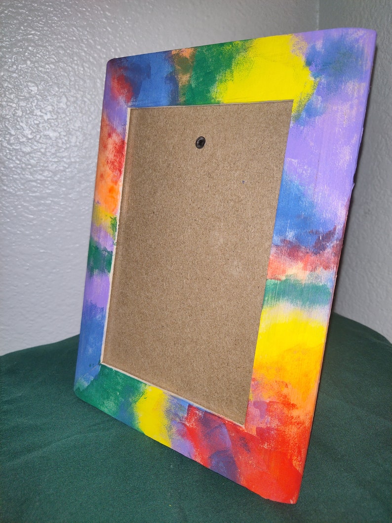 Rainbow Colors Wooden Picture Frame 4x6 - Etsy