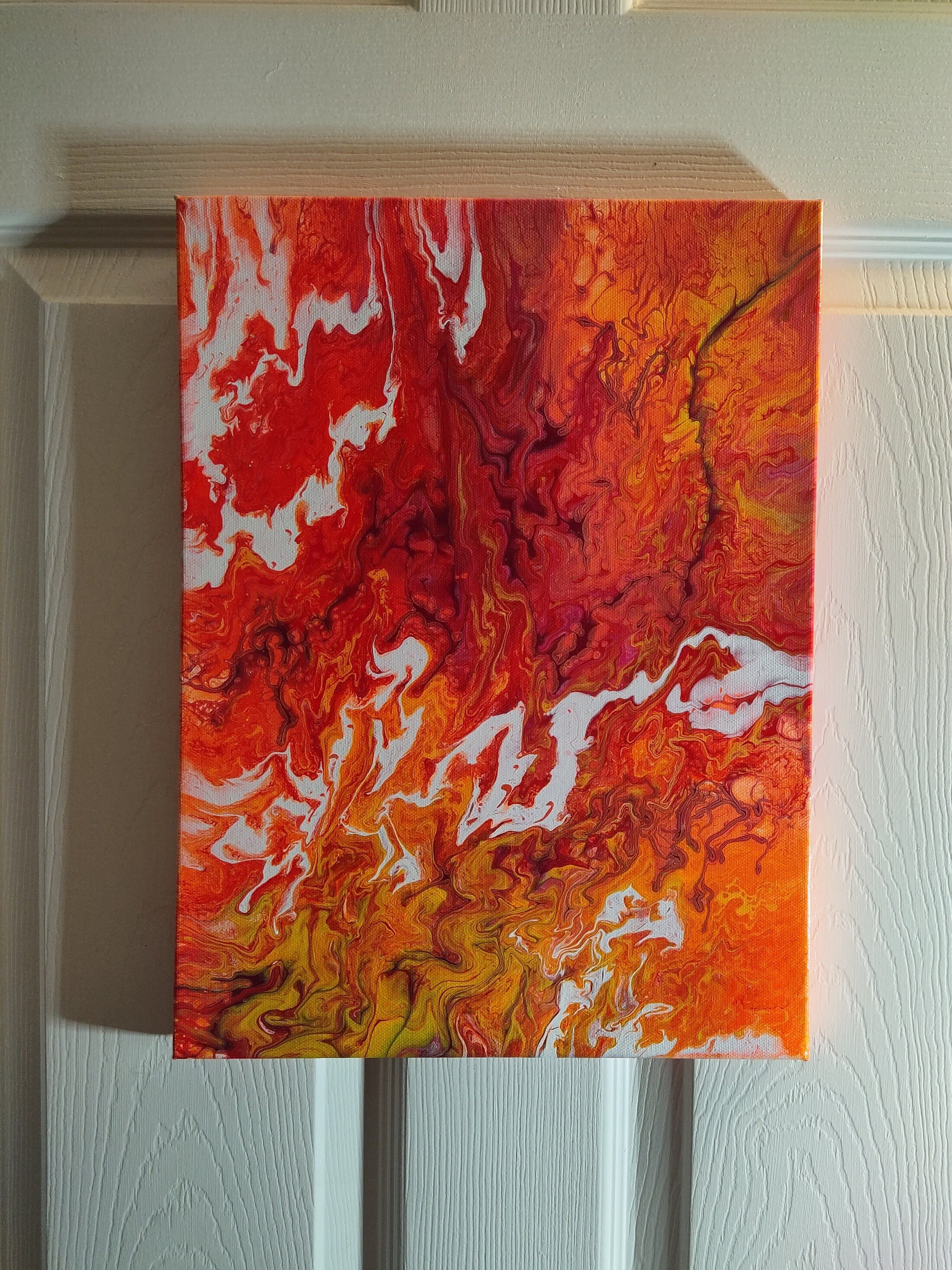 12 X 16 Inch Original Firey Red Wall Hanging - Etsy