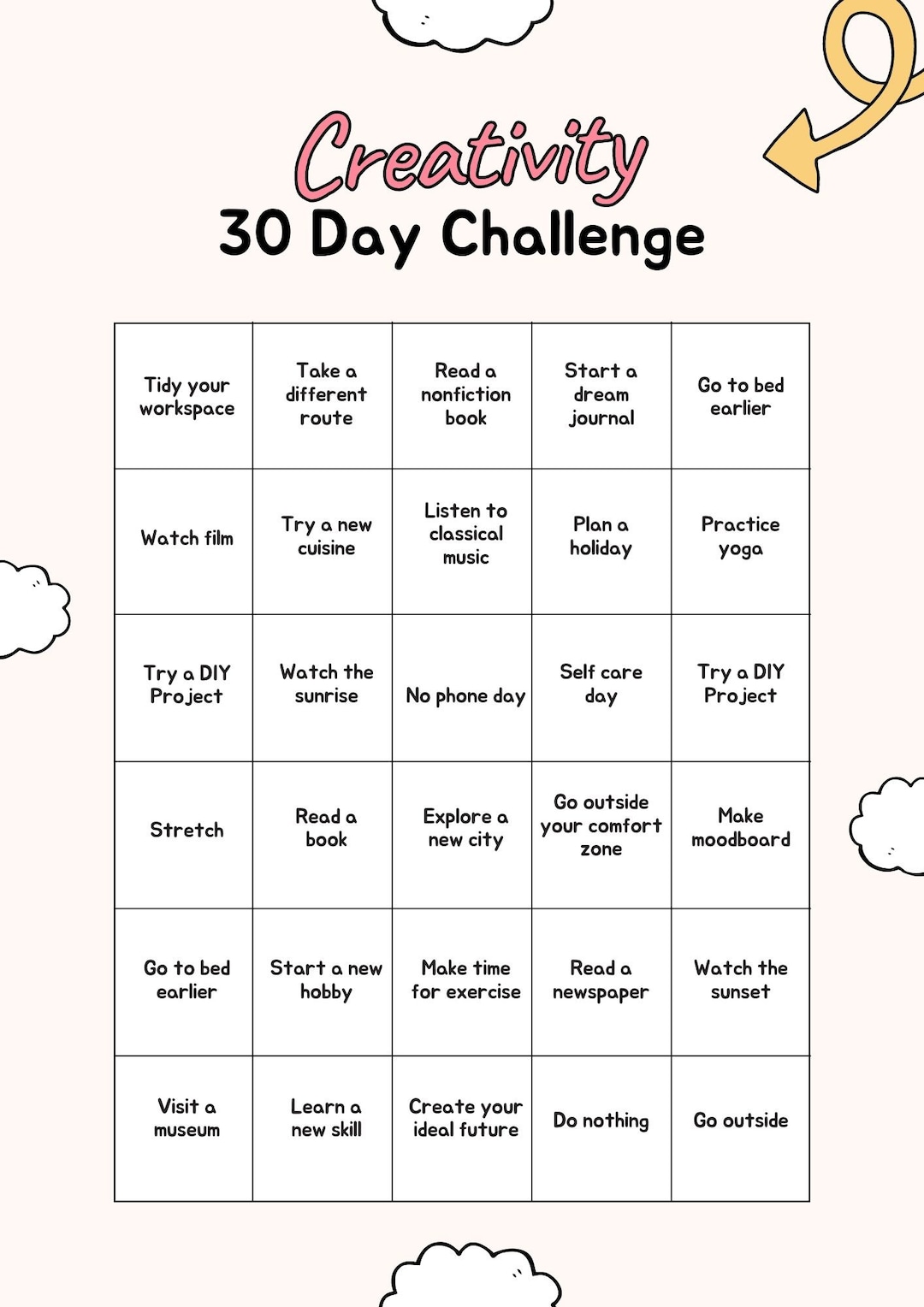 30 Day Challenge, Creativity, Planner, Mounthly Planner, Weekly Planner ...