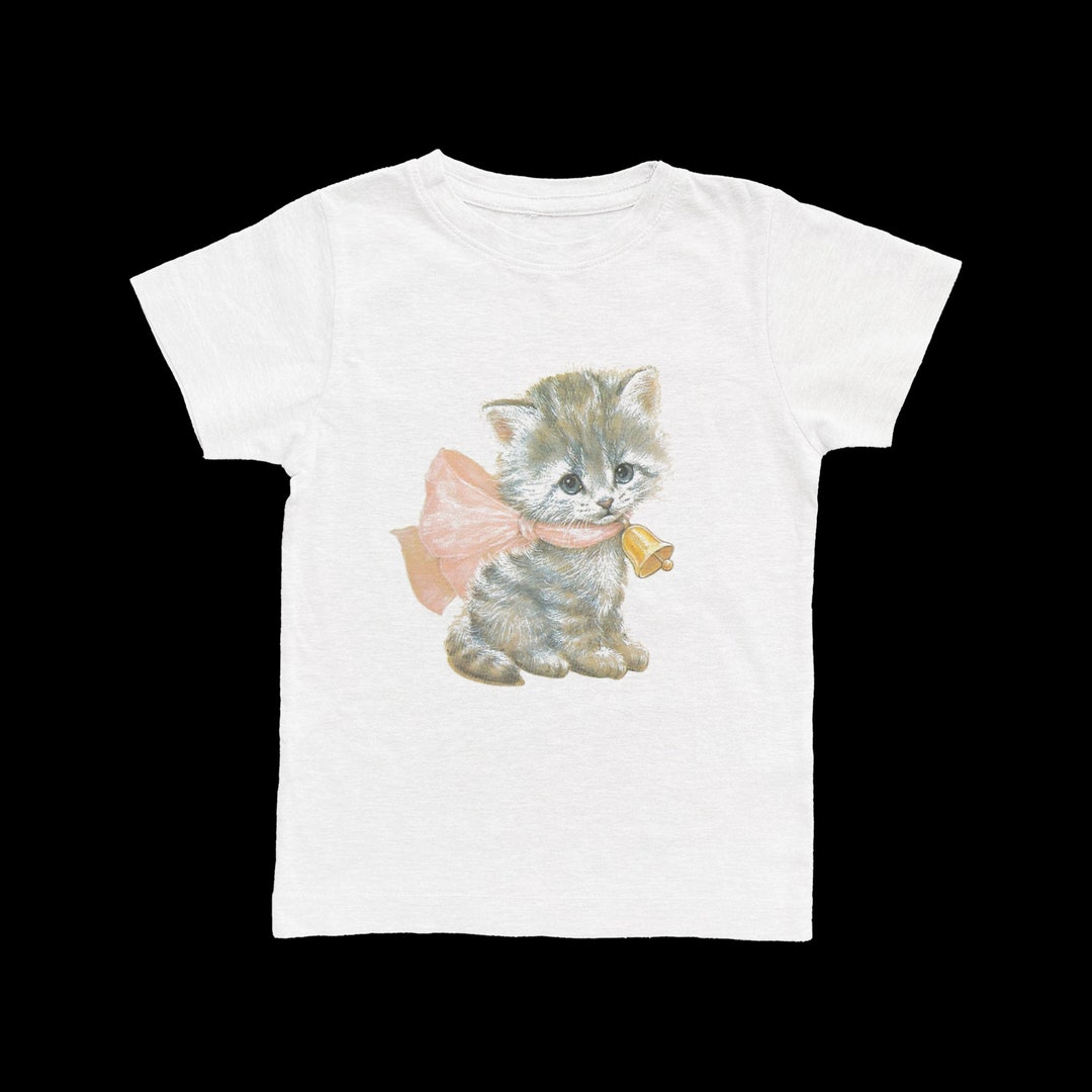 Vintage Cat Shirt, Coquette Baby Tee, Cute Soft Girl Aesthetic ...