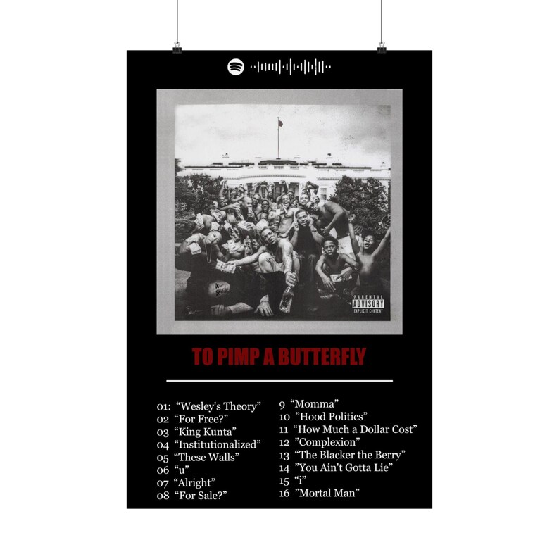 Vertical Poster, Kendrick Lamar to Pimp A Butterfly Album Spotify Code ...