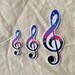 Treble Clef Die Cut Sticker With City Skylight and Sunset, Sunset ...