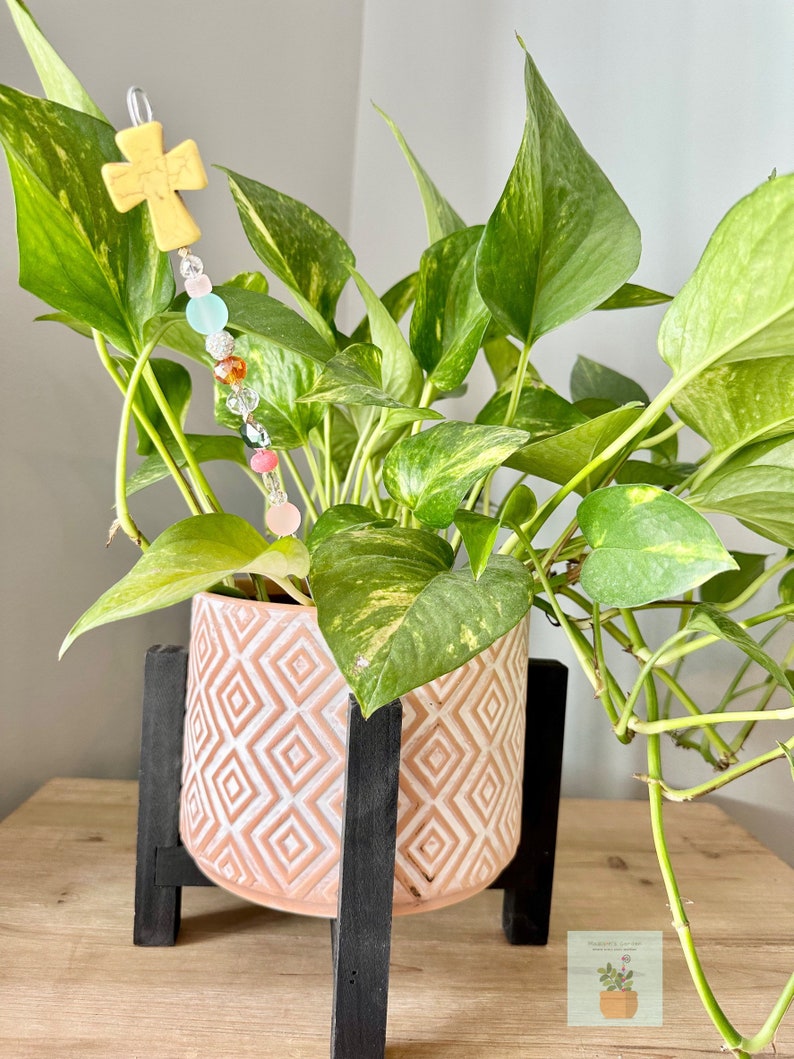 14 In. Sun Catcher Cross Garden Stakes, Cross Plant Gift, Fairy Garden ...