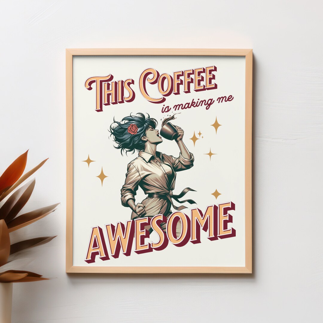 Vintage Aesthetic Print, Retro Poster Wall Art, Home Decor Wall Art ...