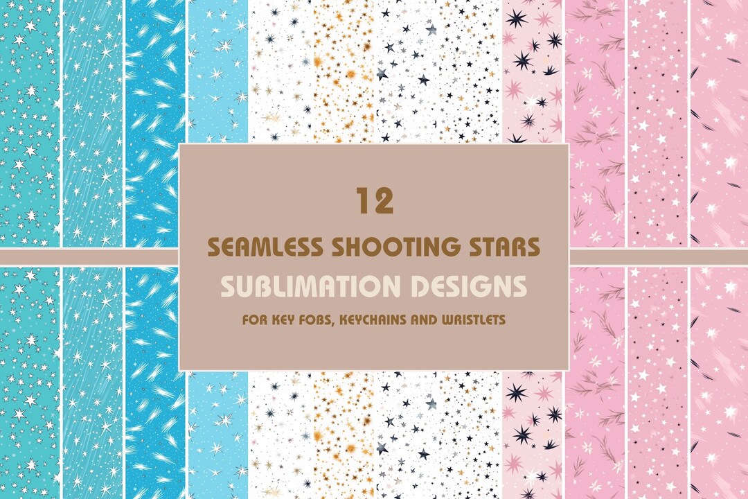 Shooting Stars Key Fob Sublimation Designs, Floral Wristlet Graphics ...