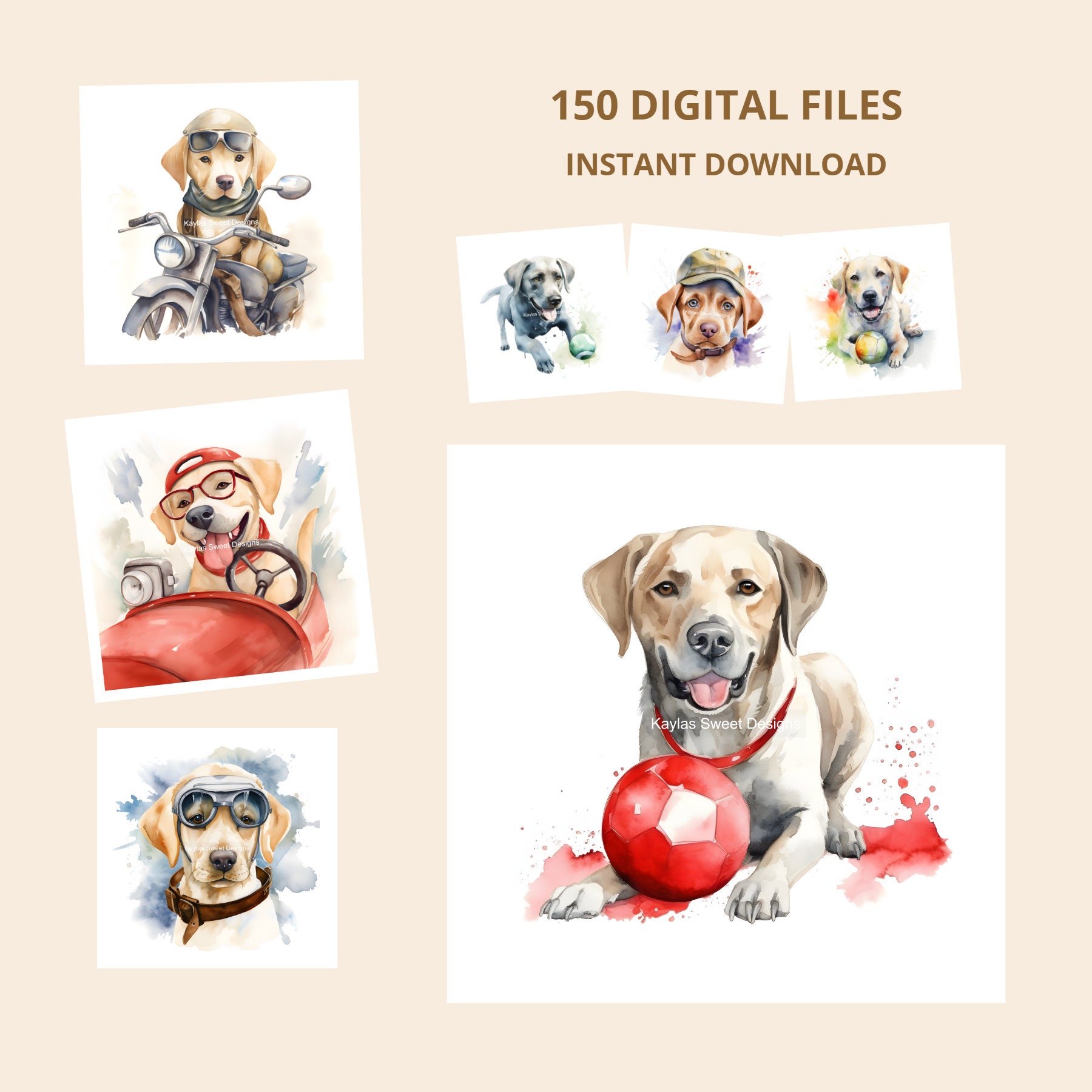 Cute Dogs MEGA PACK PNG Set of 150 Clipart Elements - Etsy