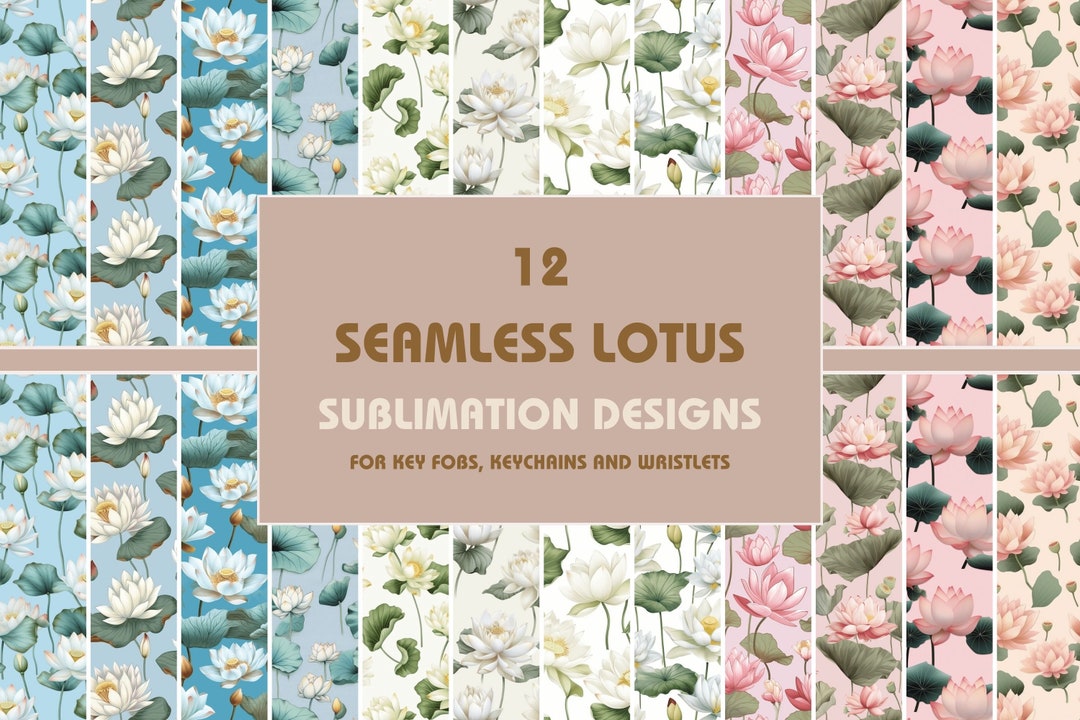 Lotus Key Fob Sublimation, Key Fob Wristlet Bundle, Key Fob Graphics ...