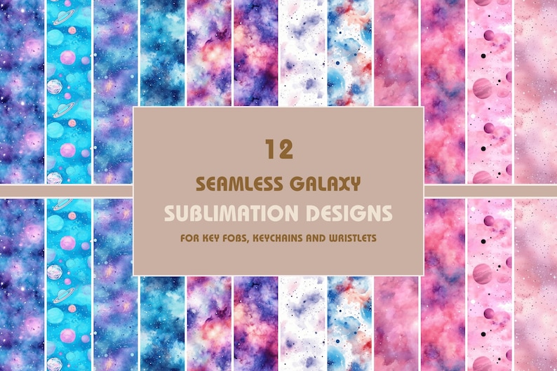 Galaxy Key Fob Sublimation, Key Fob Wristlet Bundle, Key Fob Graphics ...