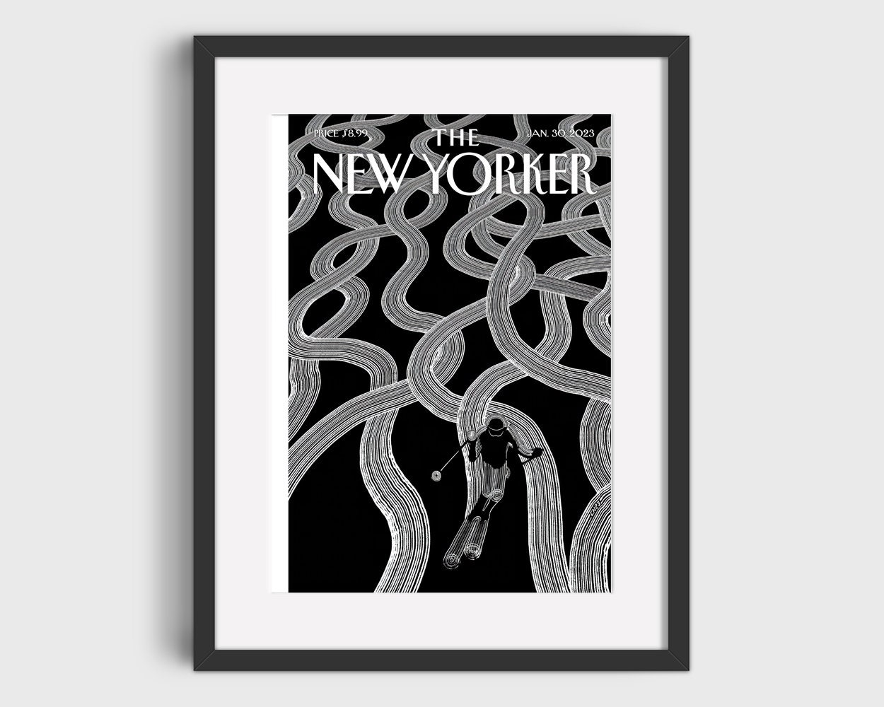 2023 THE NEW YORKER Magazine Ski Poster Vintage Ski Art, Ski Home Decor ...