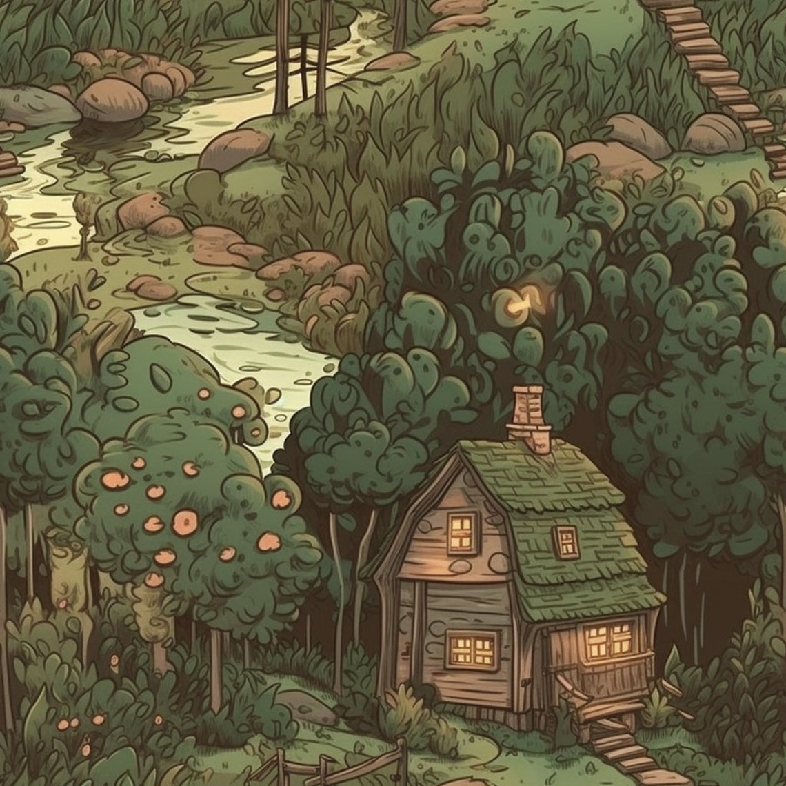 Cottage Core Digital Paper, Cottage Core Seamless Pattern, Forest ...