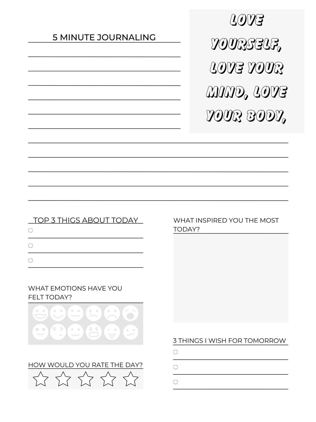 A Daily Motivational Journal PDF Page - Etsy