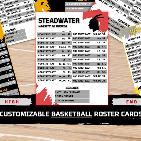 Team Roster Template - Etsy