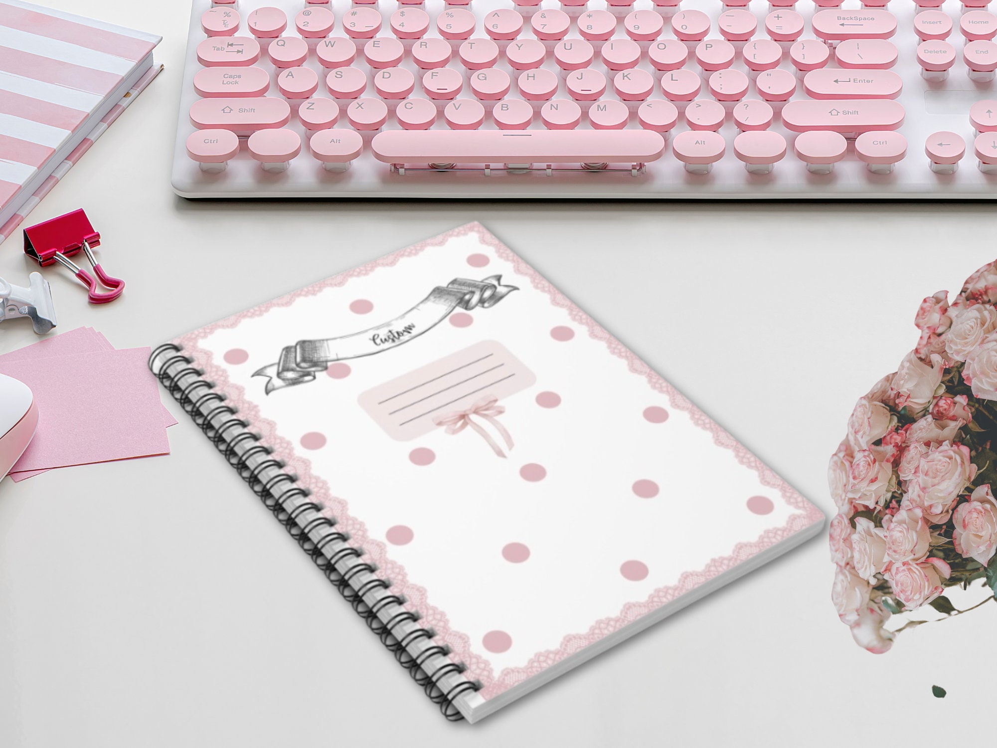 Coquette Aesthetic Subjects Custom Notebook. Shabby Chic Custom ...