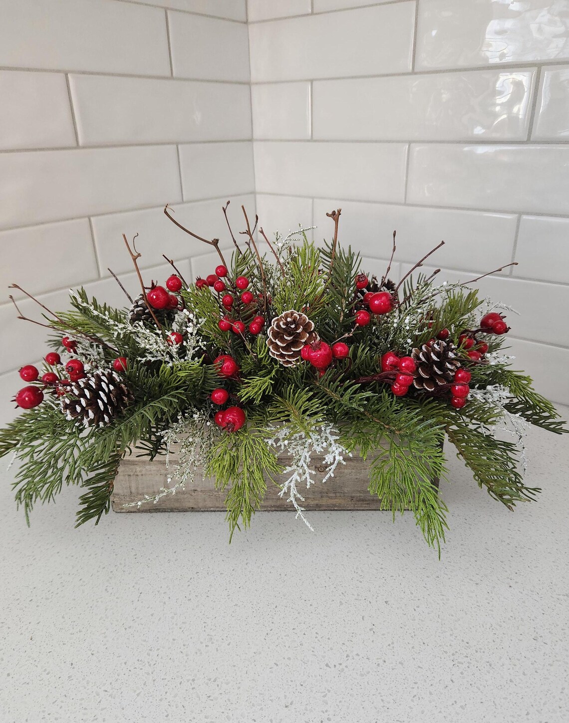 Winter Centerpiece Christmas Arrangement Xmas Centerpiece Xmas Table ...