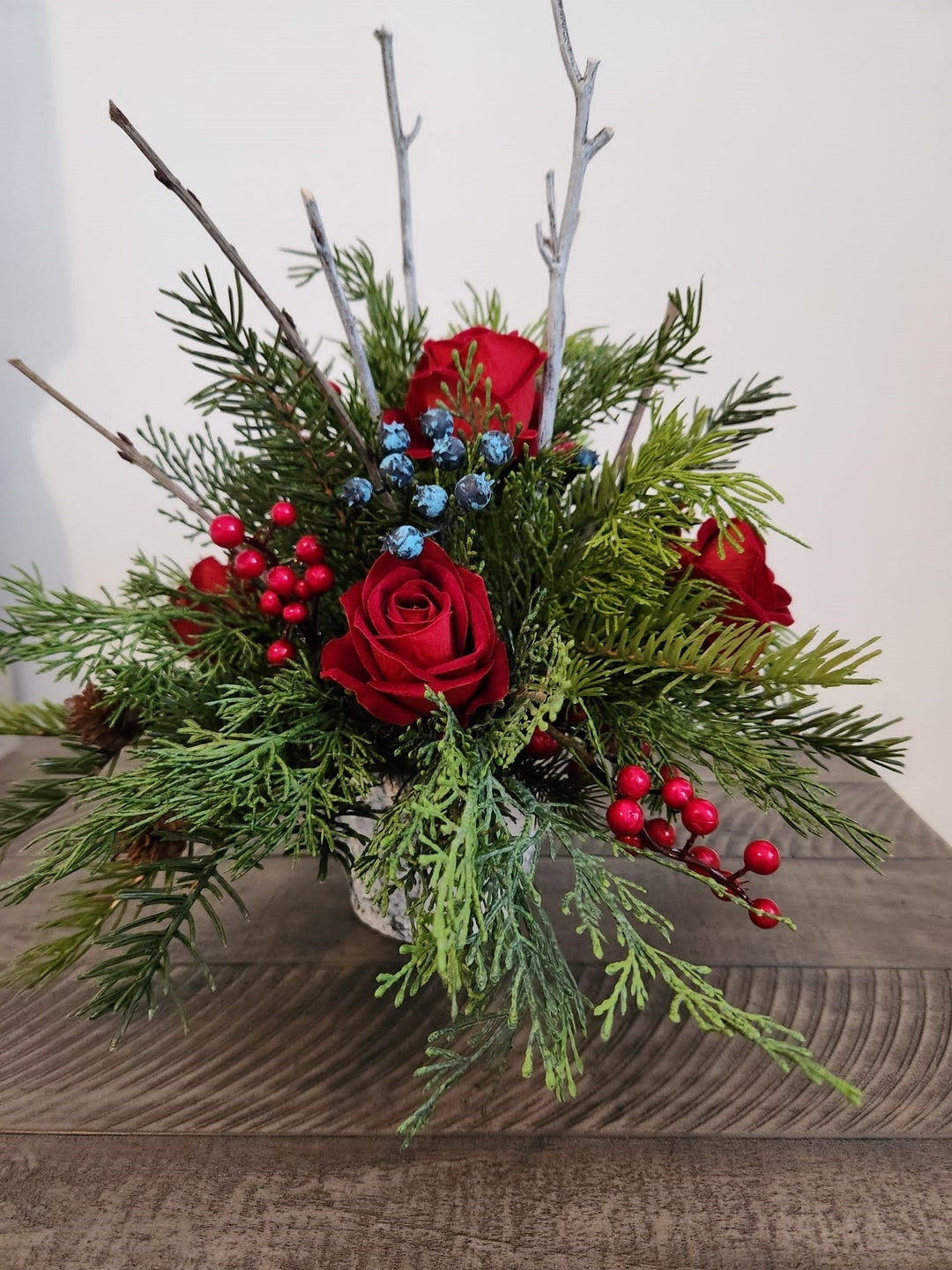 Christmas Arrangement Xmas Centerpiece Xmas Table Top Christmas Decor ...