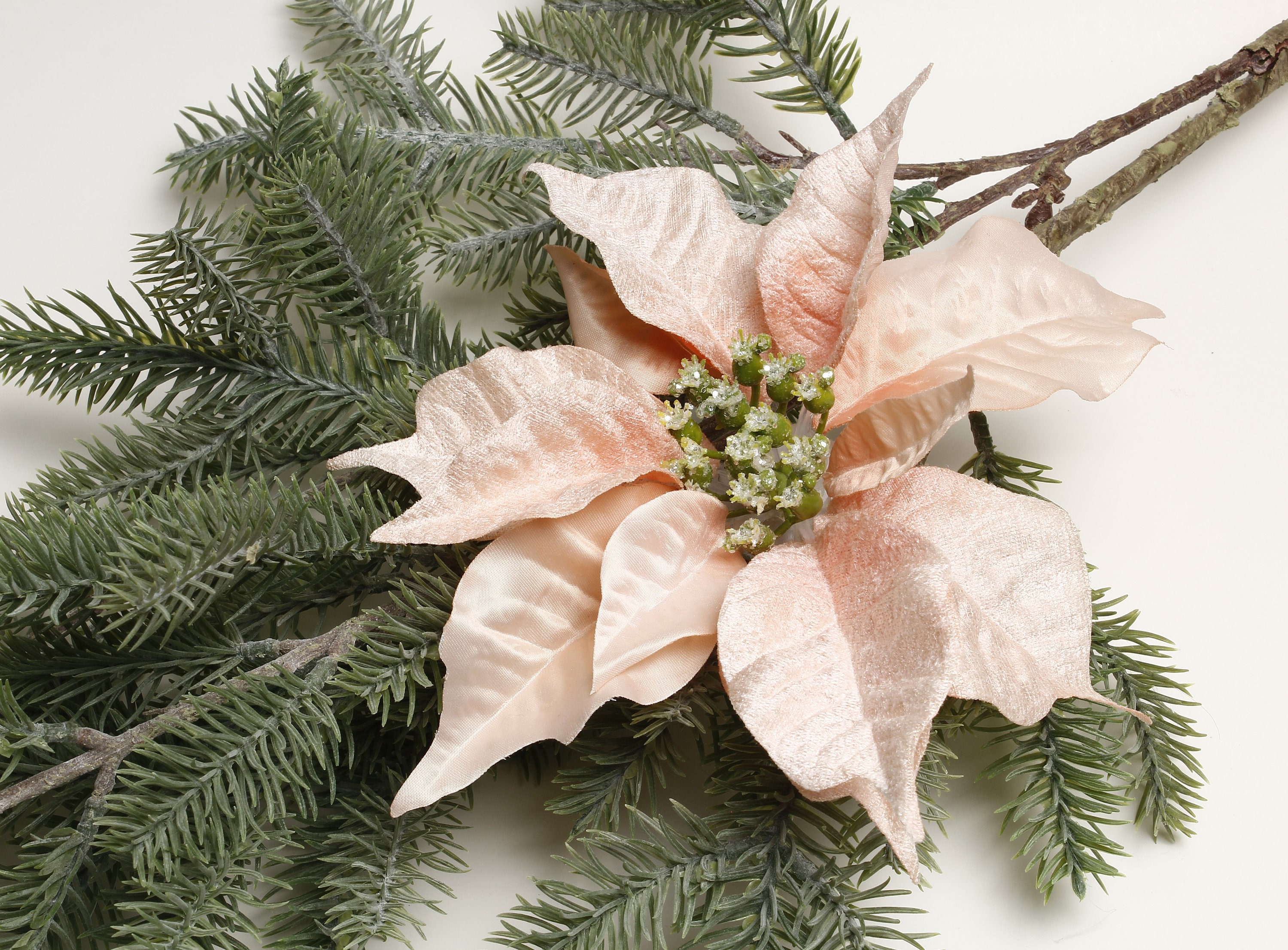 Pink Poinsettia Clip Christmas Ornaments Christmas Decor Pink Clip ...