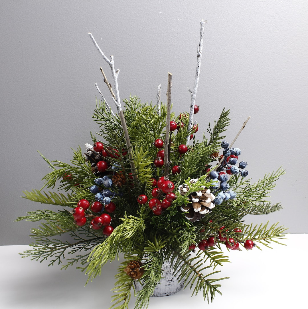 Christmas Arrangement Xmas Centerpiece Xmas Table Top Christmas Decor ...